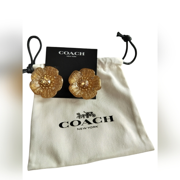 Coach | Jewelry | Coach Tea Rose Resin Statement Earrings | Poshmark